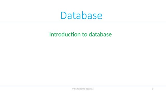 Introduction to database database concept | PPT