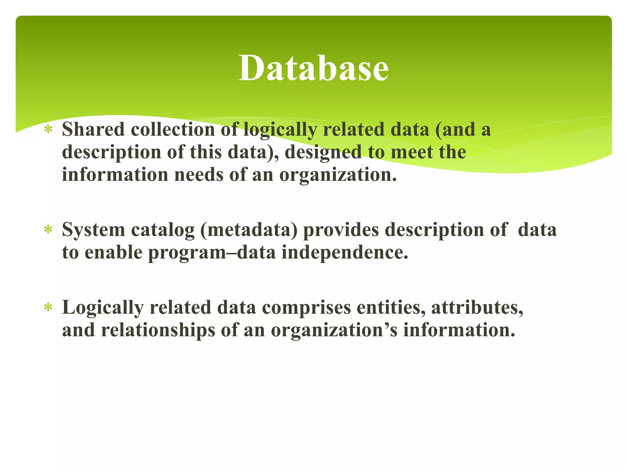 Introduction to databases | PPTX