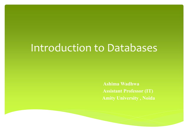 Introduction to databases | PPT