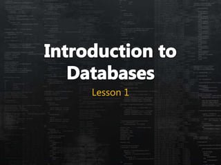 Introduction to databases | PPTX
