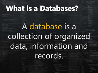 Introduction to databases | PPTX