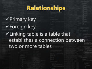 Introduction to databases | PPTX