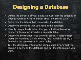 Introduction to databases | PPTX