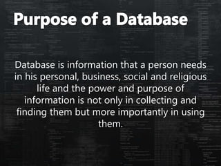 Introduction to databases | PPTX