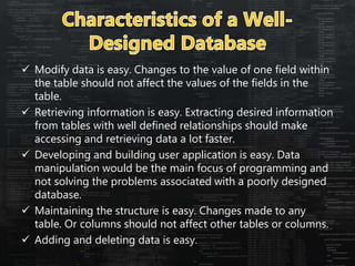 Introduction to databases | PPTX