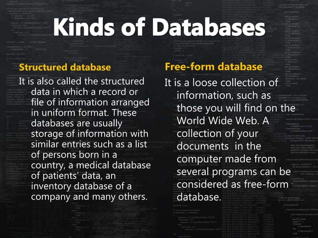 Introduction to databases | PPTX | Databases | Computer Software and Applications