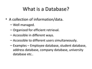 Introduction to Databases | PPT