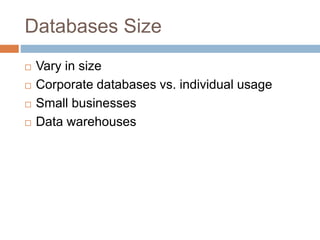 Introduction to databases | PPTX