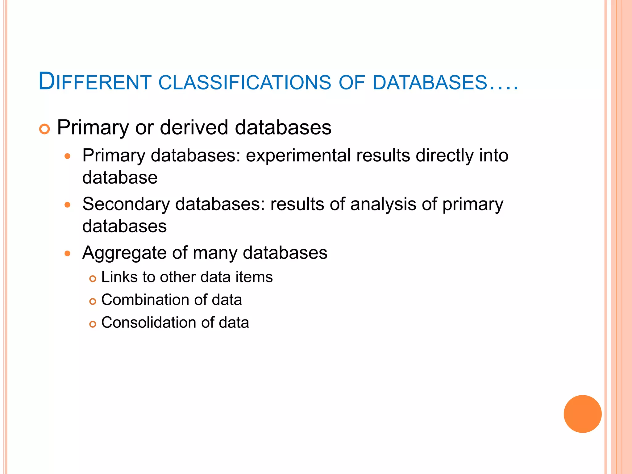 Introduction to Biological databases | PPT