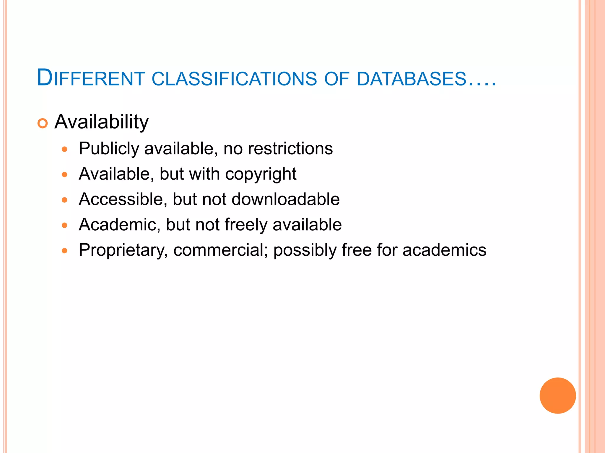 Introduction to Biological databases | PPT