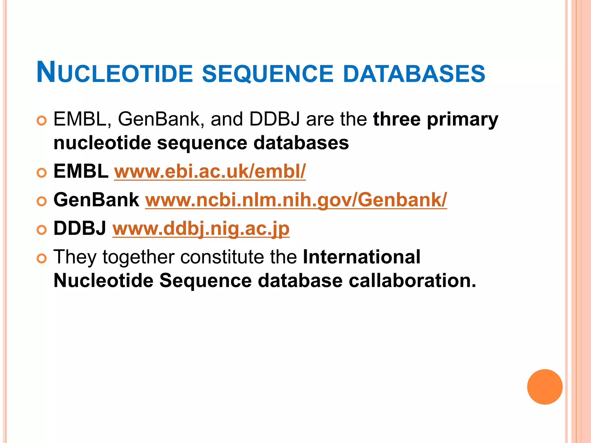 Introduction to Biological databases | PPT