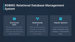 Introduction to Databases Meaning of Db and Types | PPTX