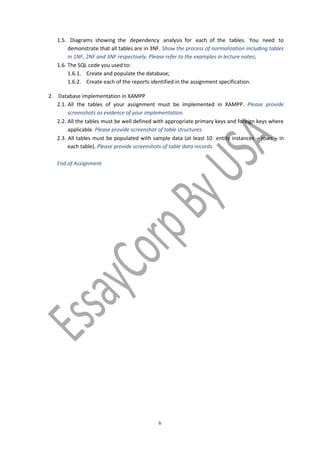 NIT1201 Introduction to Database System Assignment by USA Experts | PDF