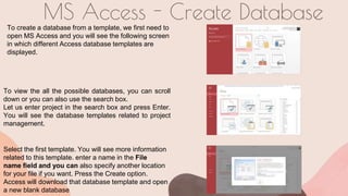 Introduction to database with ms access(DBMS) | PPTX