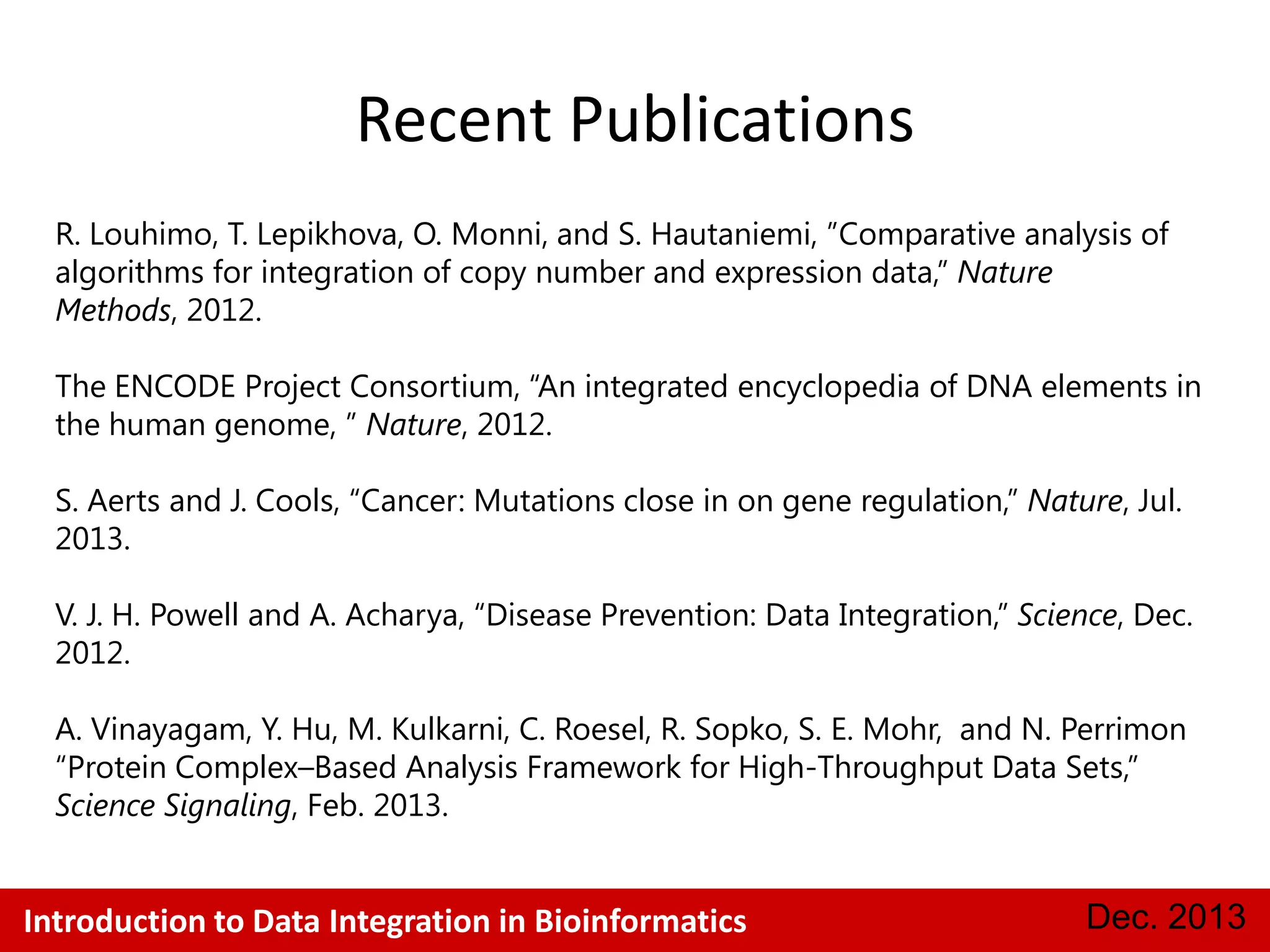 Introduction to data integration in bioinformatics | PPTX