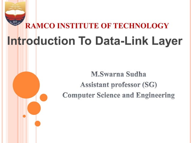 Introduction to data link layer | PPTX | Computer Networking | Computing