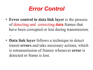 Introduction to data link layer | PPTX