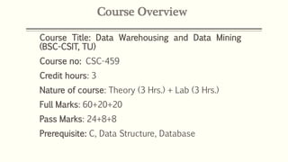 Introduction to data mining and data warehousing | PPTX