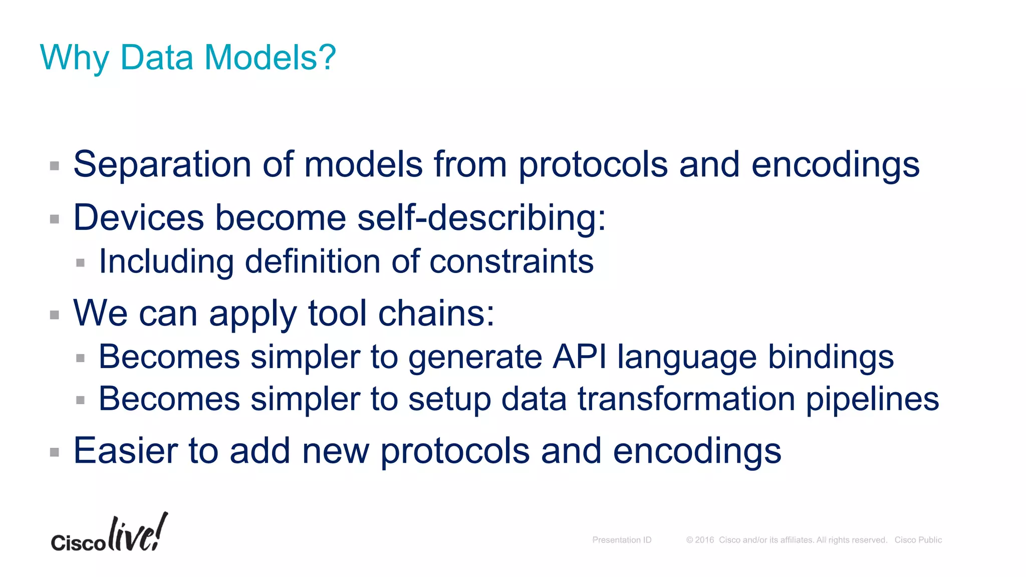 Introduction to Data Models & Cisco's NextGen Device Level APIs: an overview | PDF
