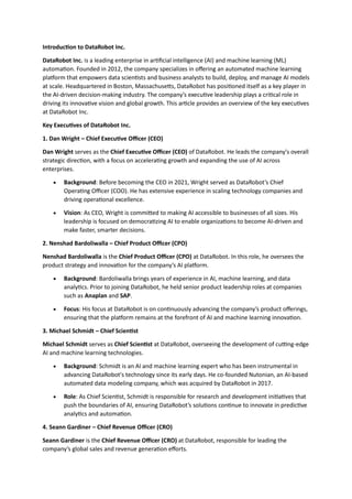Executive Leadership of DataRobot Inc... | PDF