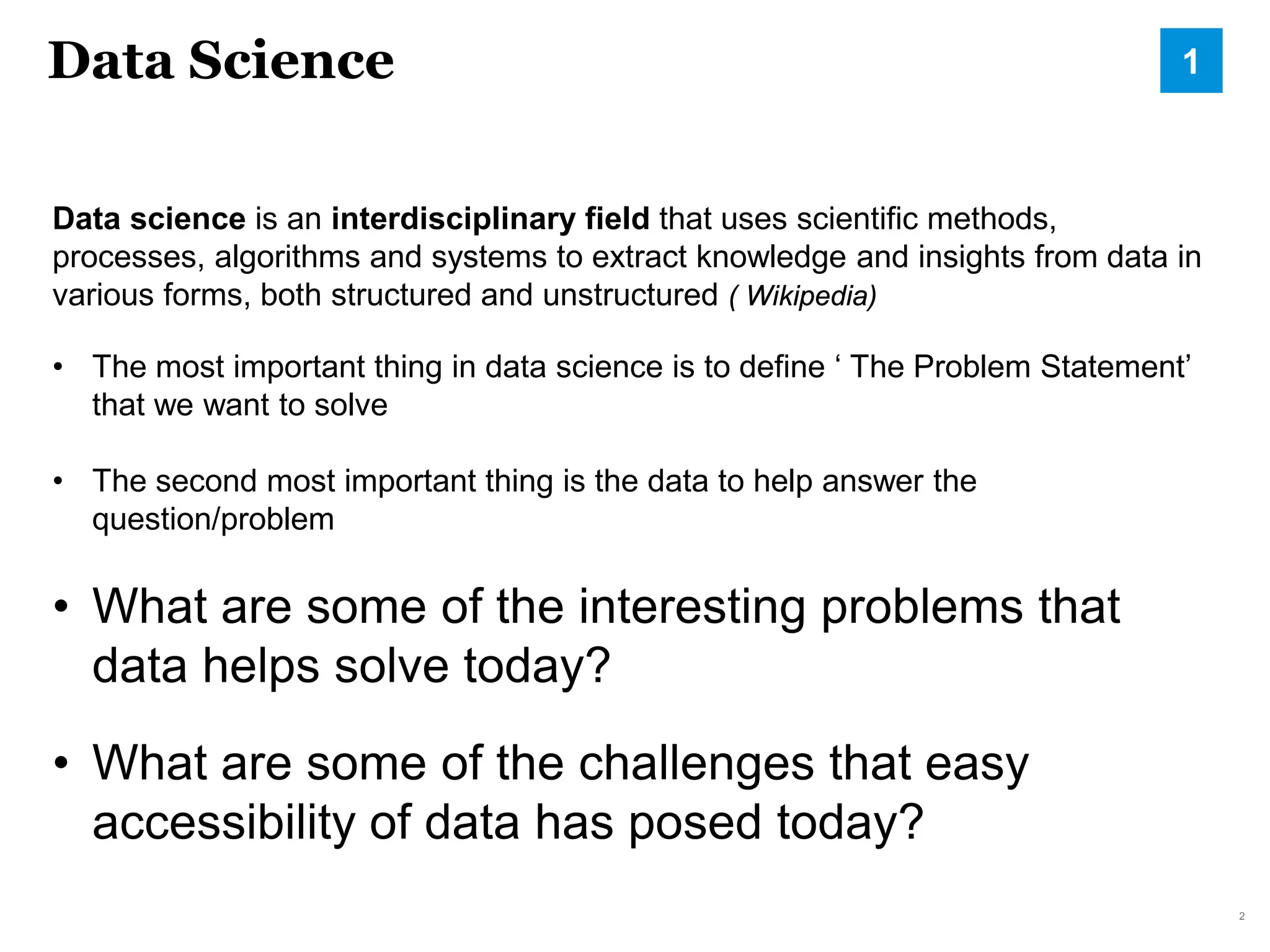 Introduction to data science | PPT