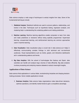 Introduction to Data Science: Unveiling Insights Hidden in Data | PDF