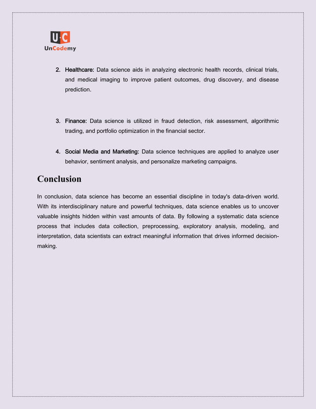 Introduction to Data Science: Unveiling Insights Hidden in Data | PDF