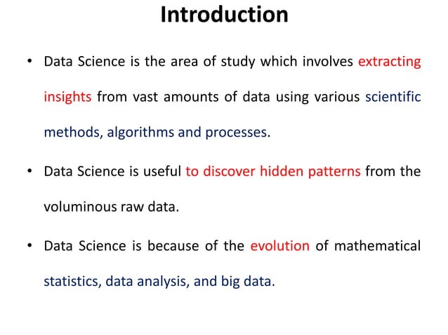 Introduction to Data Science.pptx | Databases | Computer Software and Applications