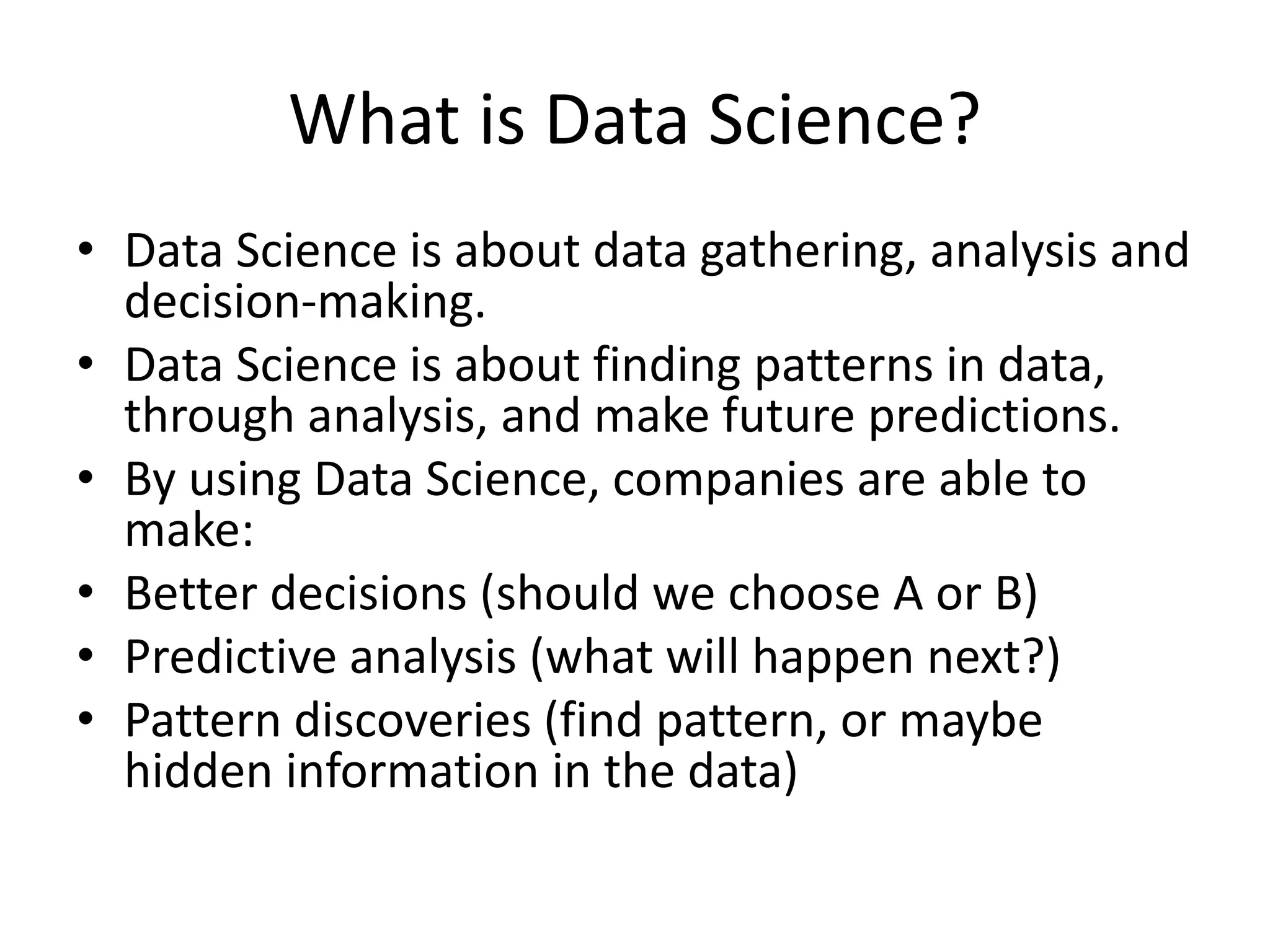 Introduction to Data Science Presentation | PPT