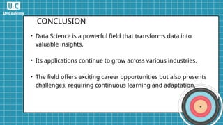 Introduction to Data Science: Key Concepts and Applications | PPTX