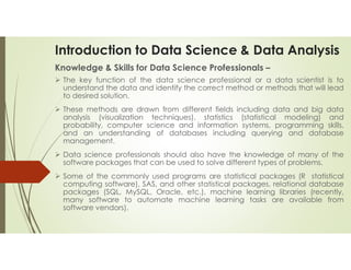 Introduction to Data Science and Data Analysis | PDF