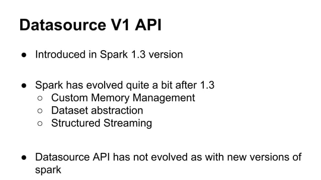 Introduction to Datasource V2 API | PPT