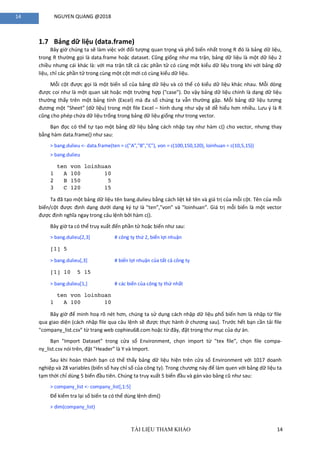 Introduction to data statistics with r - Part I (in Vietnamese) | PDF