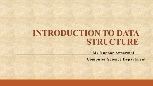 Introduction To Data Structure Ppt