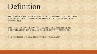 Introduction to data structure | PPT