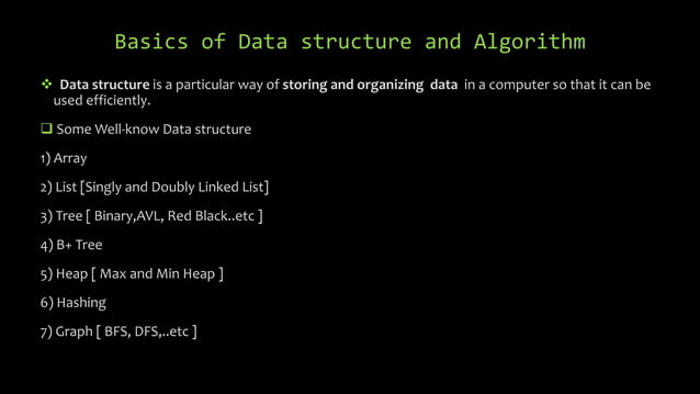 Introduction to datastructure and algorithm | PPT