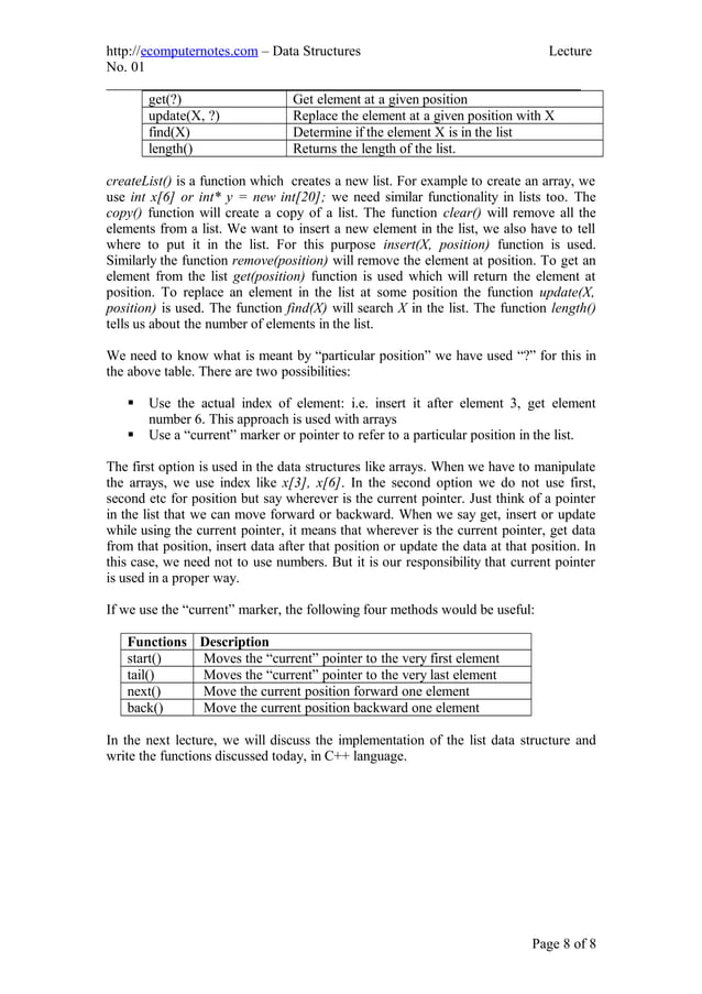 E Computer Notes Introduction To Data Structures Pdf 6252