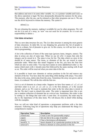 e computer notes - Introduction to data structures | PDF