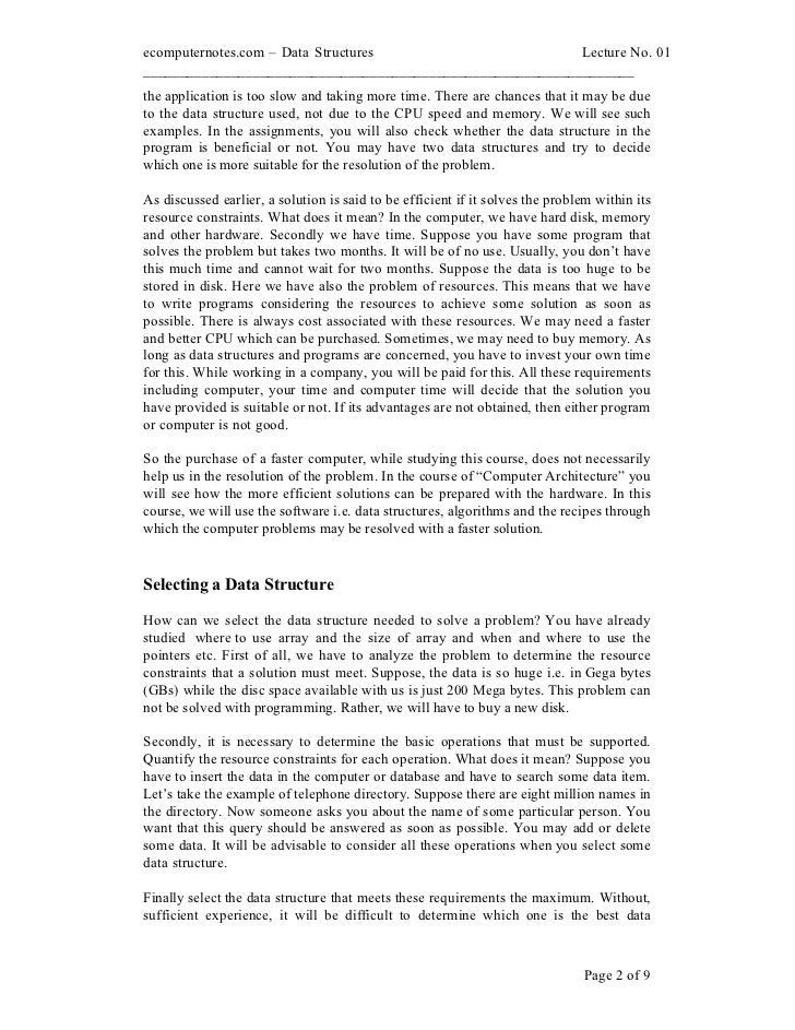 Computer Notes Introduction To Data Structures