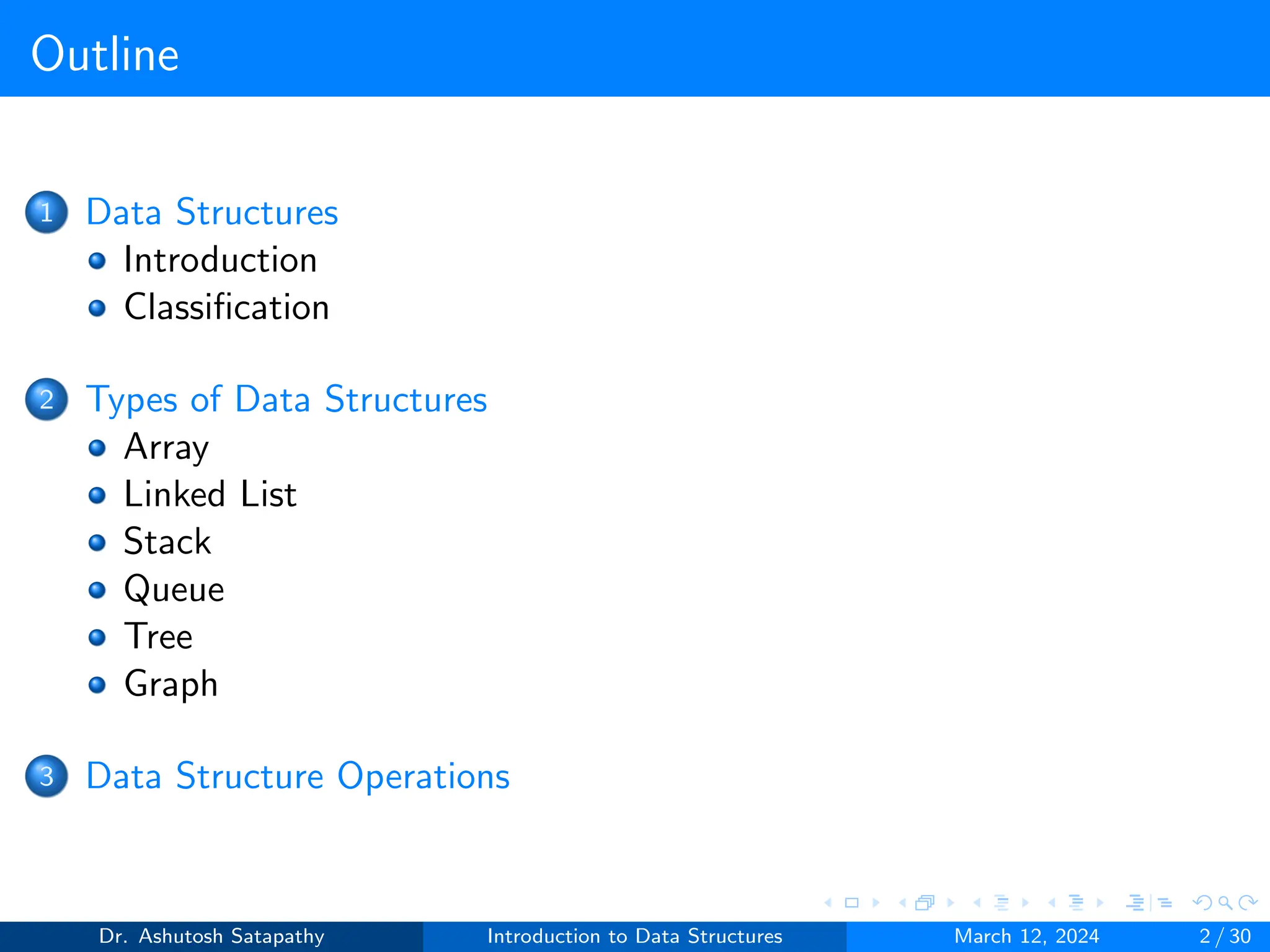 Introduction to Data Structures . | PDF
