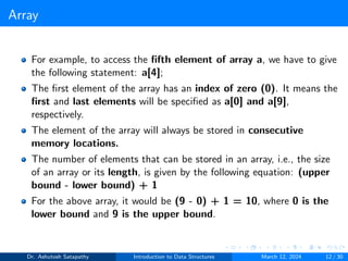 Introduction to Data Structures . | PDF