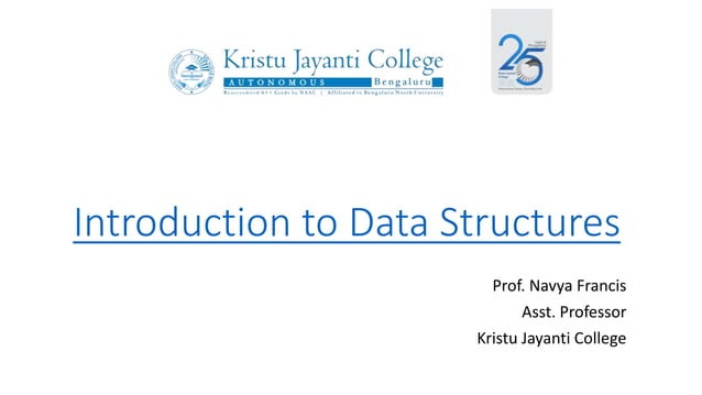 Data Structures: Introduction to Data Structures | PPTX | Programming Languages | Computing