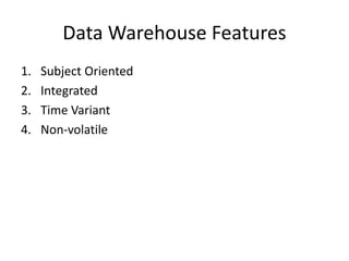 Introduction to data warehouse dmbi | PPT