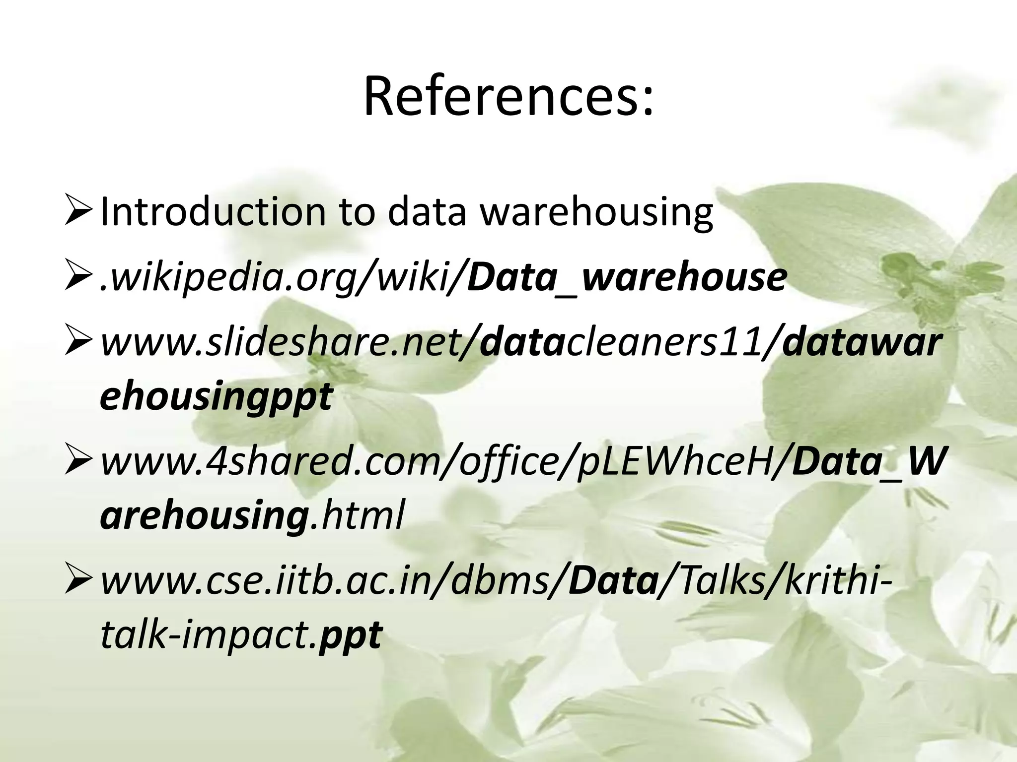 Introduction to data warehousing | PPT