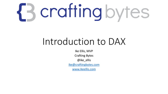 Introduction to DAX | PPTX