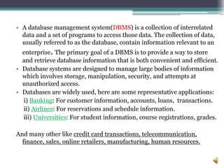 Introduction to dbms. | PPT