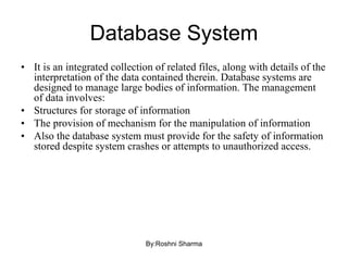 Introduction to Database Management System.ppt | Databases | Computer ...