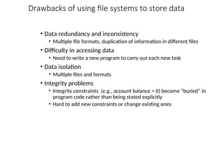 Introduction to DBMS having data recovery | PPT