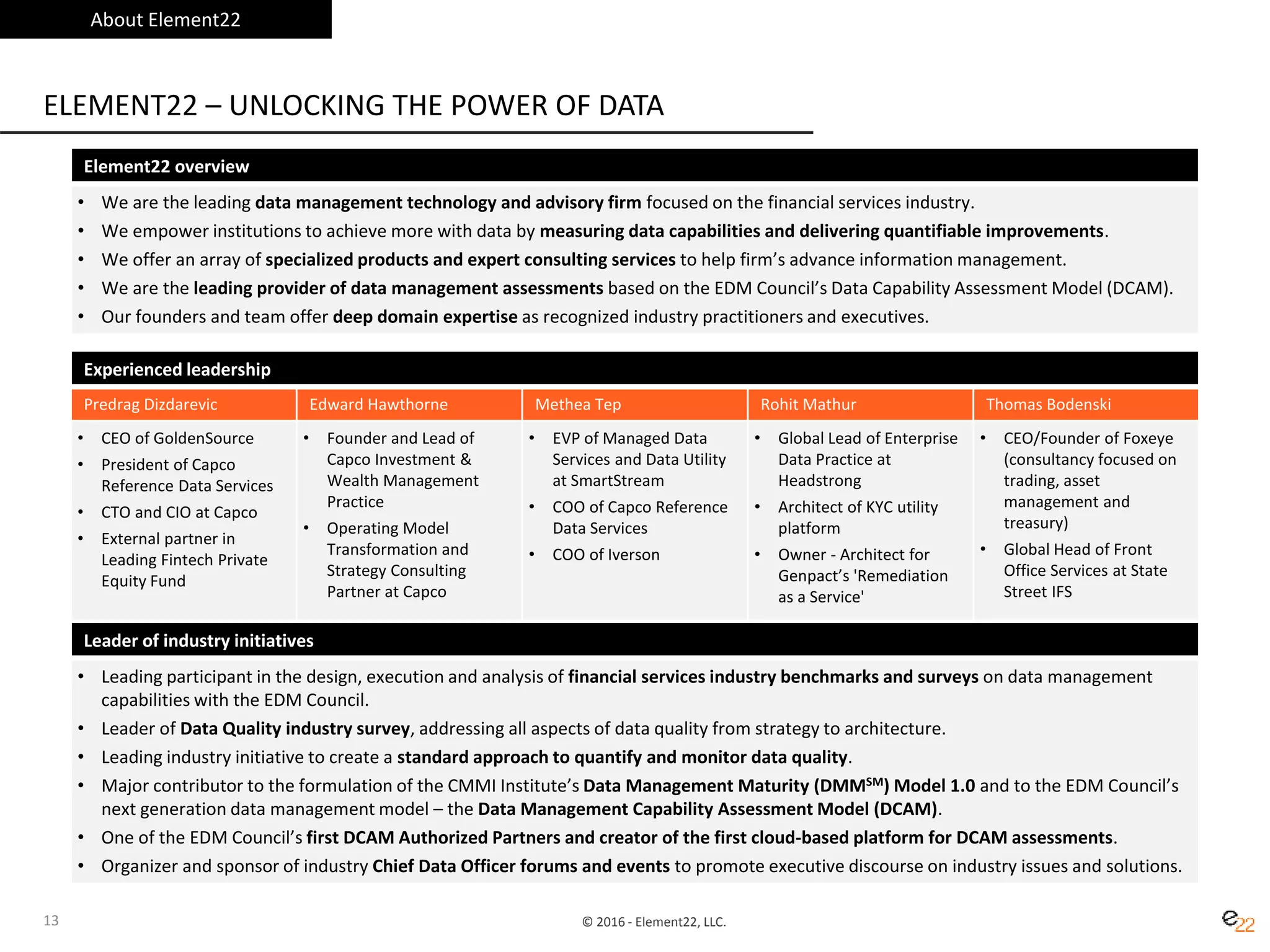 Introduction to DCAM, the Data Management Capability Assessment Model ...
