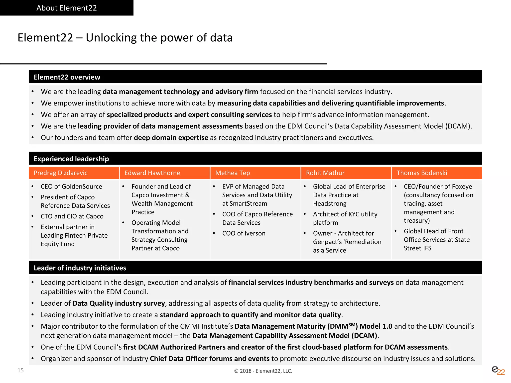 Introduction to DCAM, the Data Management Capability Assessment Model ...